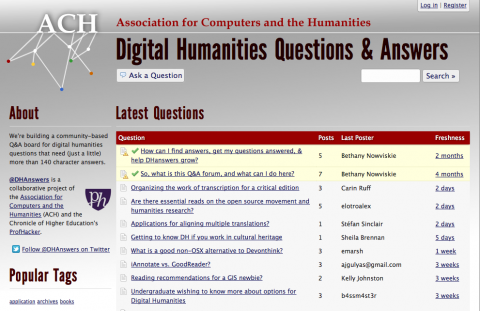 Tool Entry: Digital Humanities Questions & Answers | Virtual Tool ...